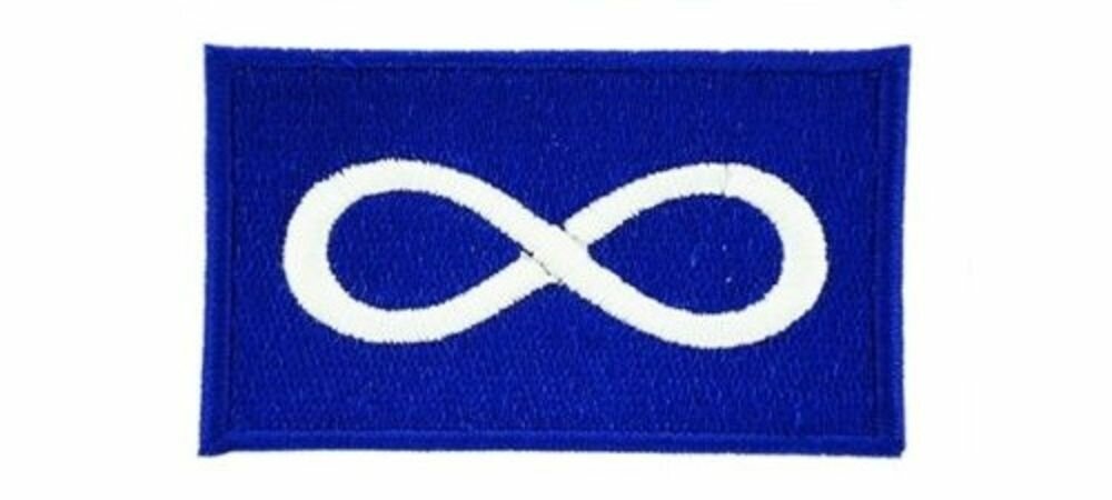 Термоаппликация на одежду Флаг синий канадских метисов, 7х4,5 см