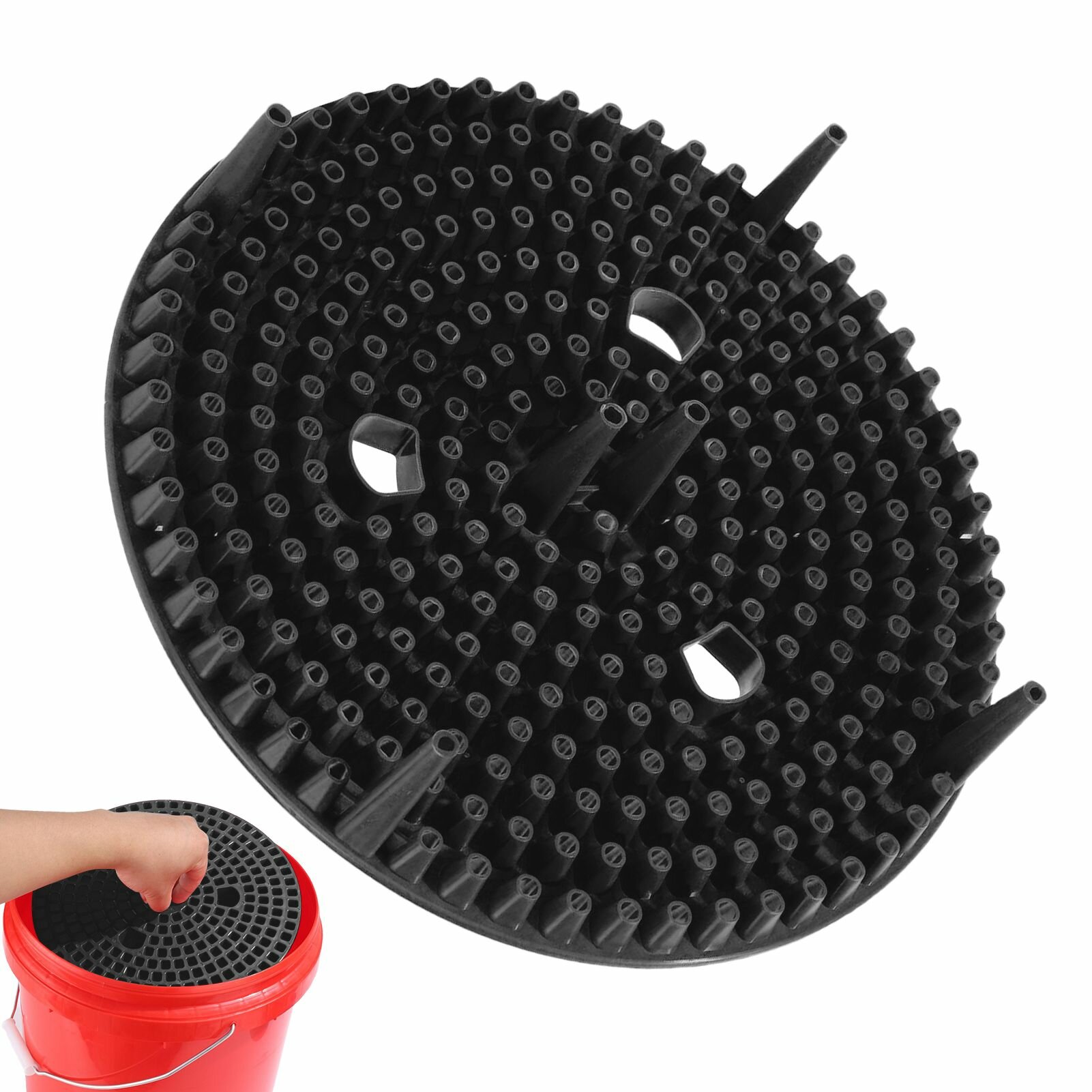 Сепаратор грязеуловитель 26 см на дно ведра черный, фильтр для автомойки из полипропилена