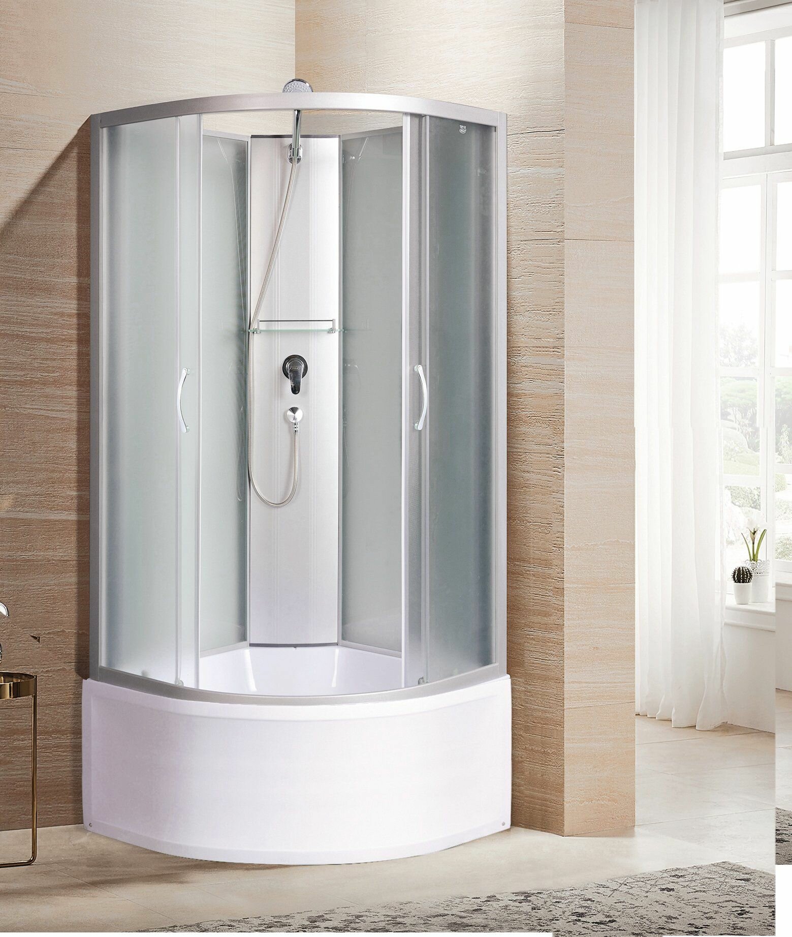 Душевая кабина River ShineLine Б/К XL 100/44 MT 100x100 стекла матовые, профиль хром матовый