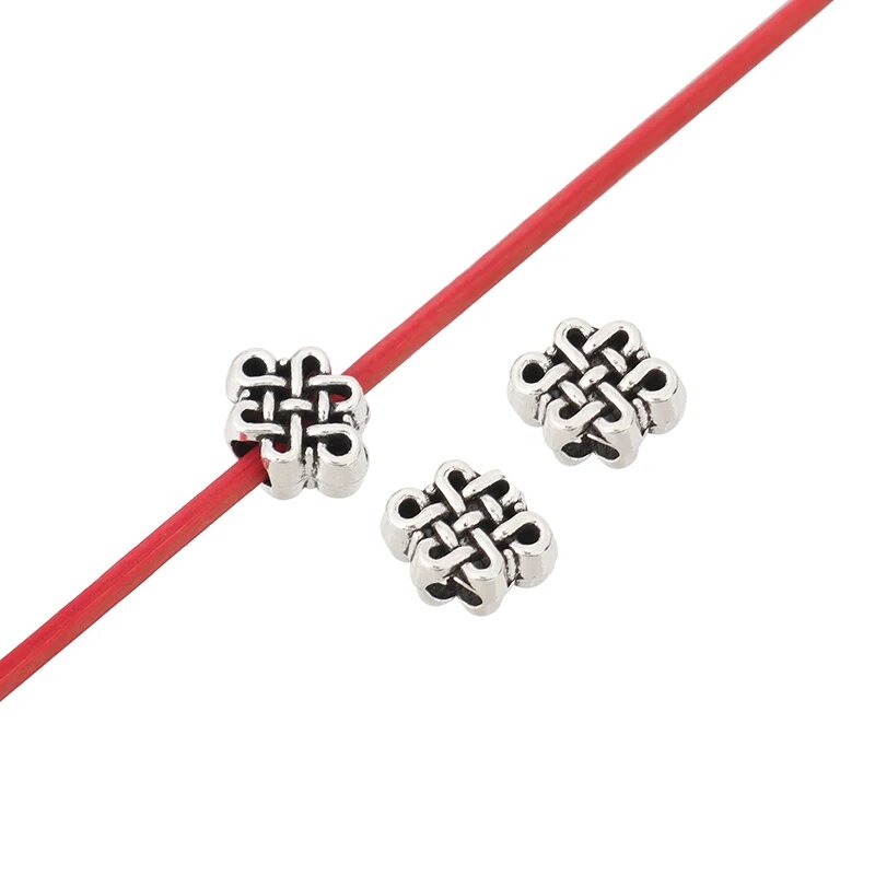 ZXZ Бусины китайский узел цинковый сплав 50 шт. Antique Silver