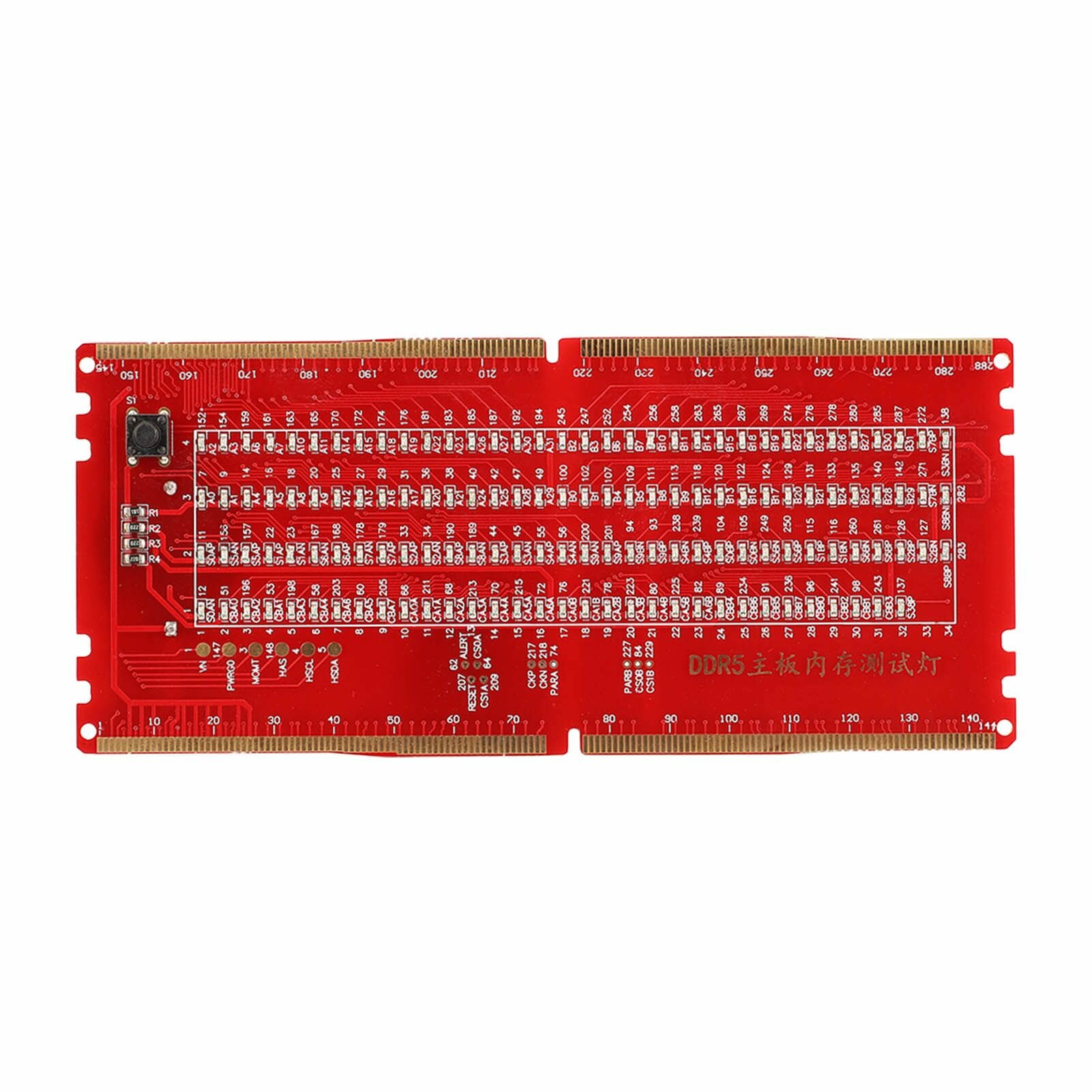 Тестер слотов памяти DDR5 RAM с светодиодными огоньками для ПК материнской платы, красный, портативный