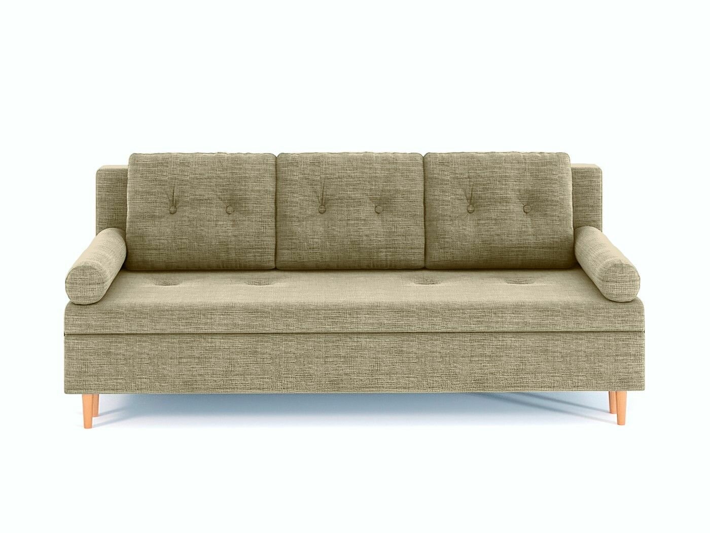 Диван-кровать Белфаст еврокнижка, рогожка Дрим Дарк беж, без подлокотников