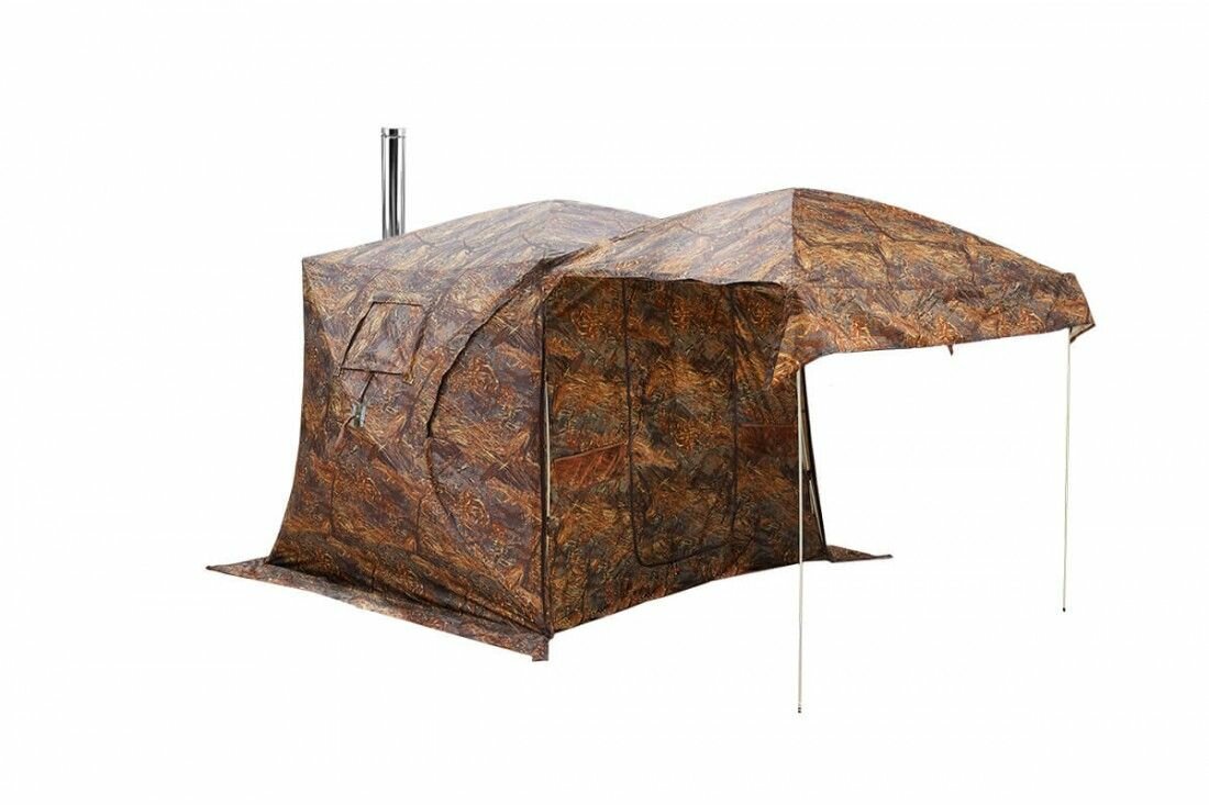 Палатка всесезонная КУБ 1.80 двухслойная Берег с верандой-сеткой и полом ПВХ