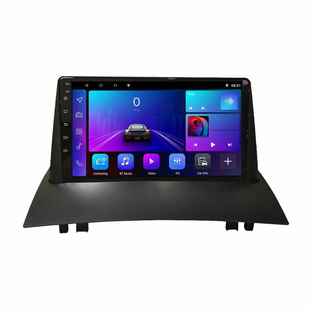 9 - дюймовый Android 12 автомобильный радиоприемник для For Renault Megane 2 2002-2009 4+64G ядерный процессор, экран IPS, Голос ИИ,4G, ядерный процессор, IPS экран, DSP, модем GPS FM BT