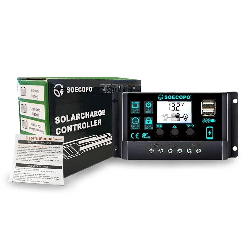 Солнечный контроллер заряда 12/24В 100А SEPC1-100A