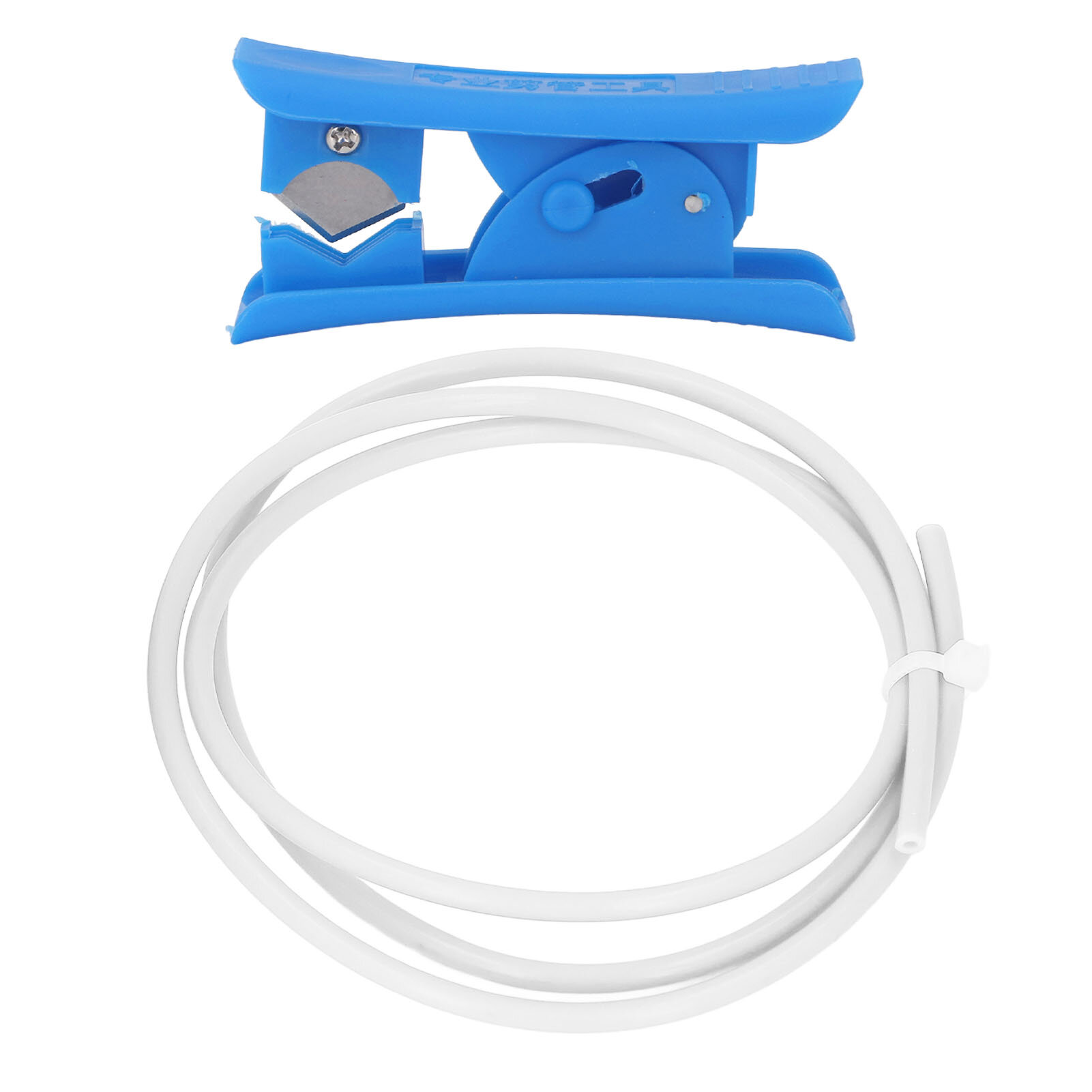 Комплект термостойких аксессуаров для 3D-принтера: трубка из птфэ длиной 3 метра с резаком для филамента 1,75 мм, белого цвета.