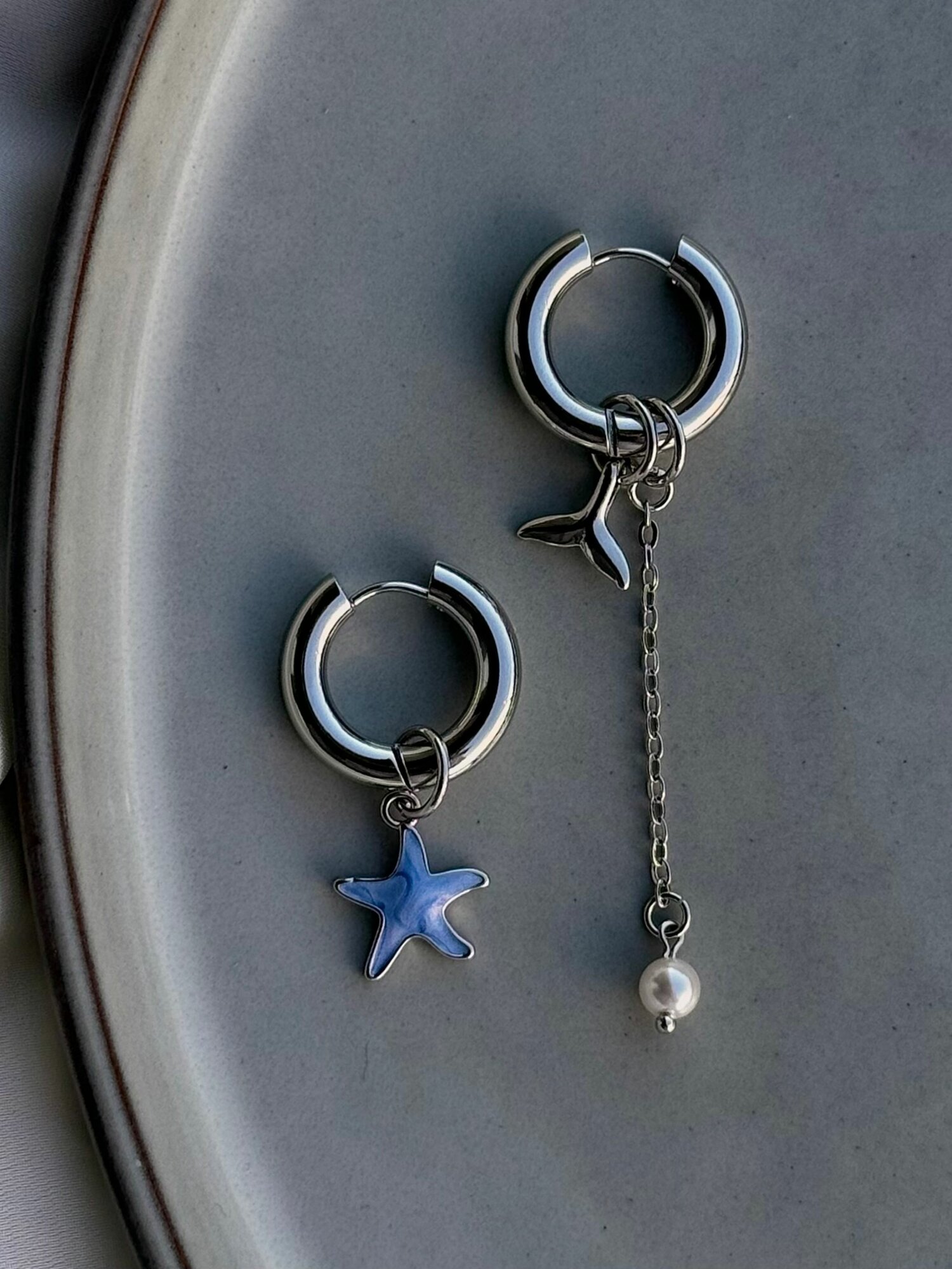 Серьги конго, акрил, жемчуг имитация