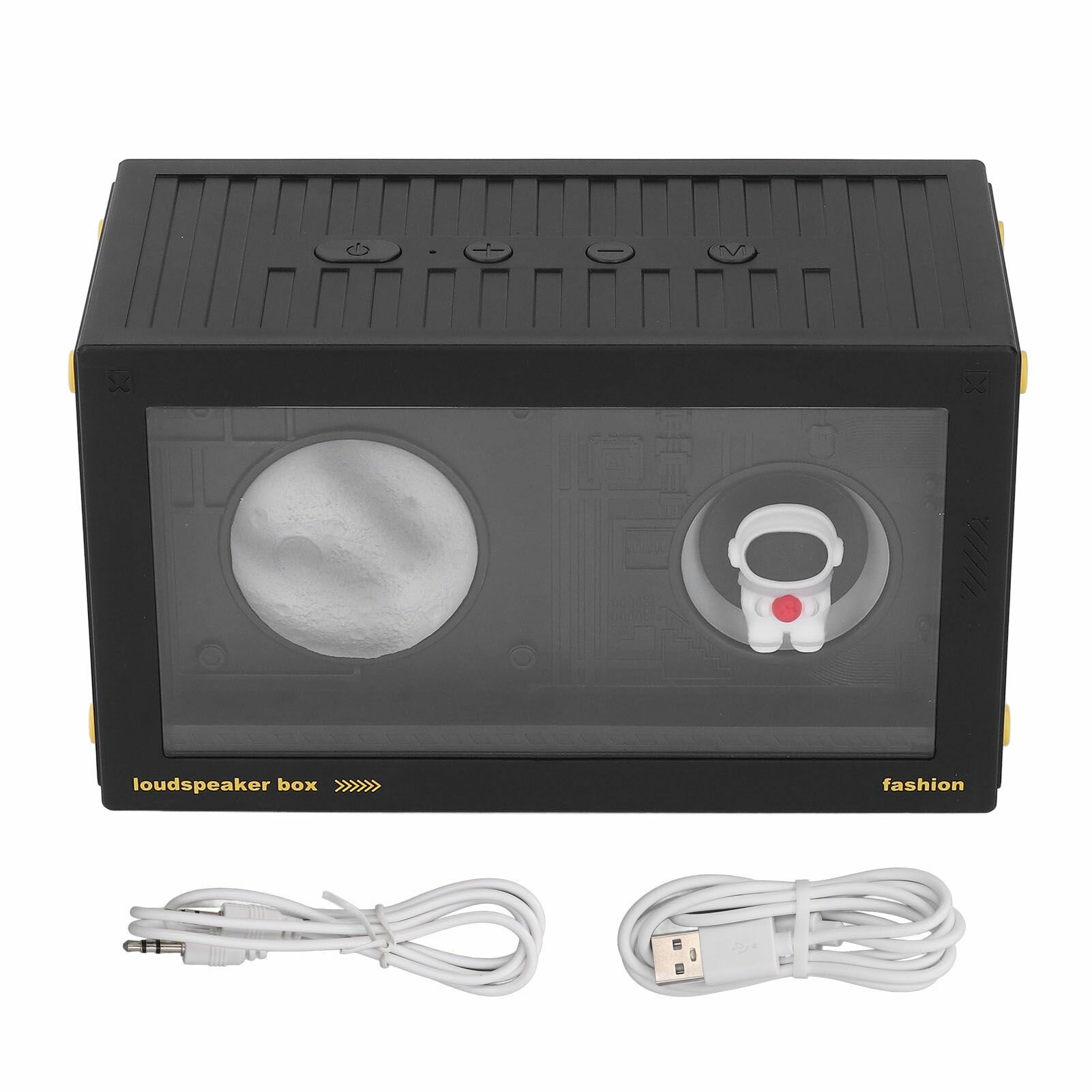 Беспроводной динамик BT с ночником "Планета", Hi-Fi звук, карта памяти, AUX, черный