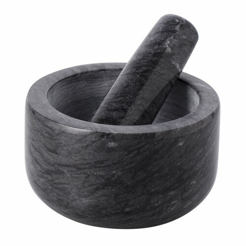 Ступка Liberty Jones Marm 12.7х7.6 см, с пестиком, черный мрамор (LJ0000460)