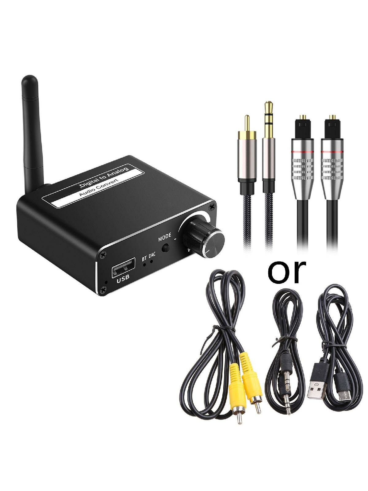 HIFI Digital Audio to Analog Converter BT5.0-Compatible Receiver Transmitter AUX Coaxial Optical Fiber Wireless Adapter