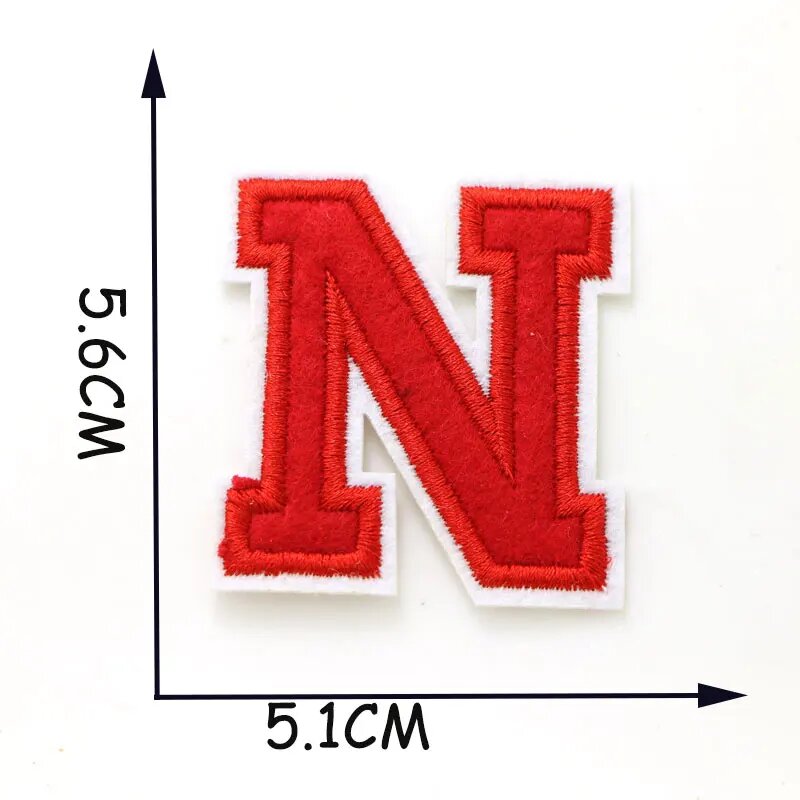 Вышитая нашивка буква N, 5.6x5.1 см, цвет N