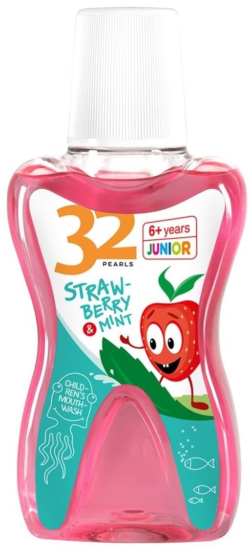 Modum Ополаскиватель для рта детский 32 жемчужины с 6 лет земляника и мята 245мл