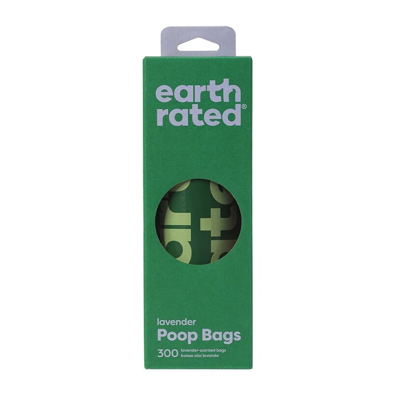 Earth Rated ароматизированные лавандой собачьи мешки для уборки, диспенсер 300 шт. Экологичные