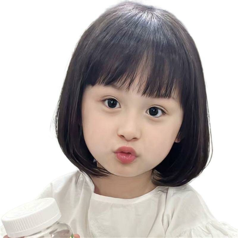 Детский парик из синтетических волос, Черный