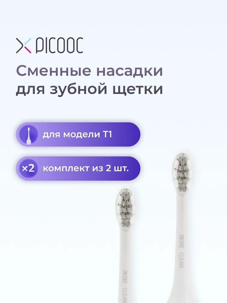 Комплект из 2 сменных насадок для умной зубной щетки Picooc T1