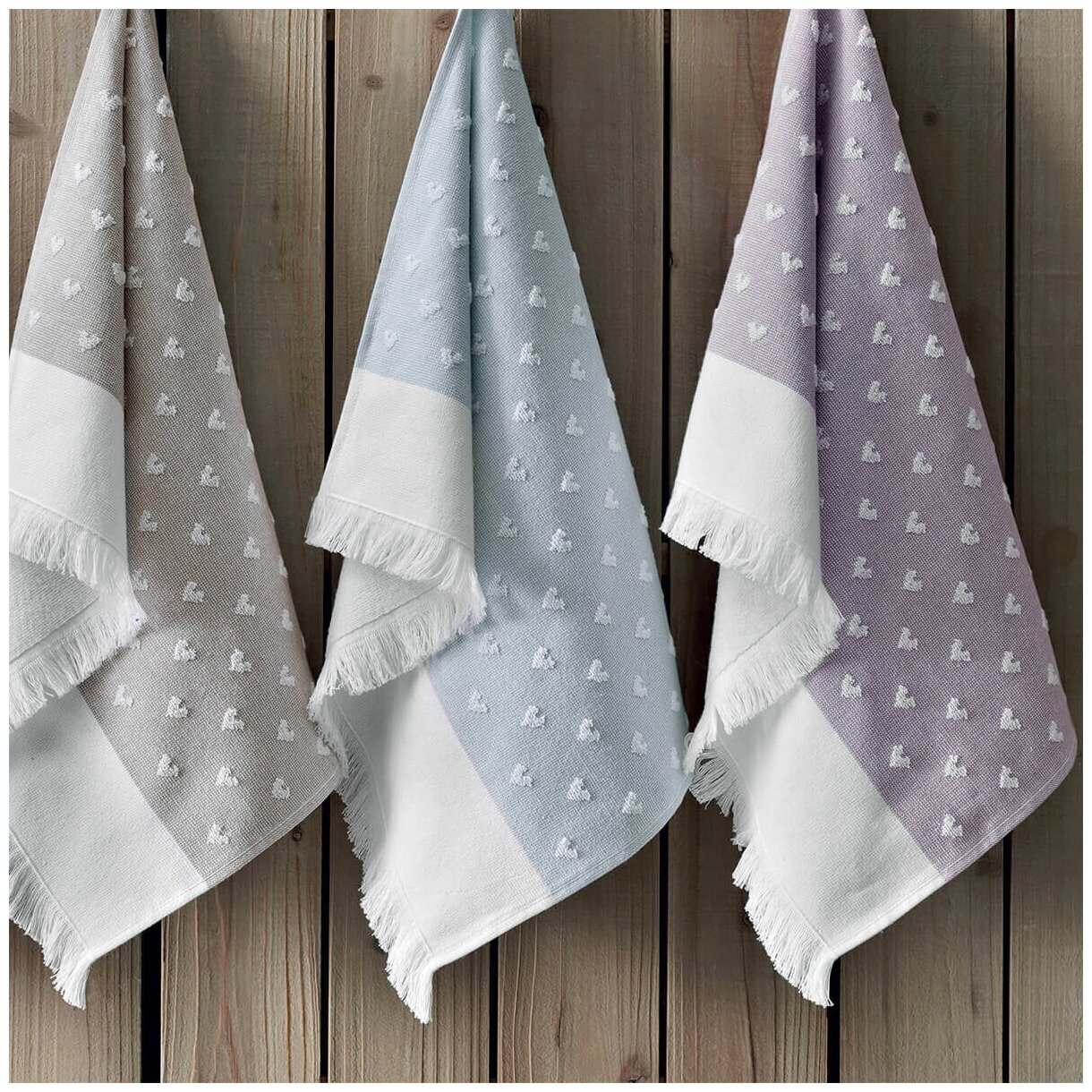 Полотенце с жаккардом 50x100 (1 шт) Hearts Tivolyo (бирюзовый), Полотенце 50x70