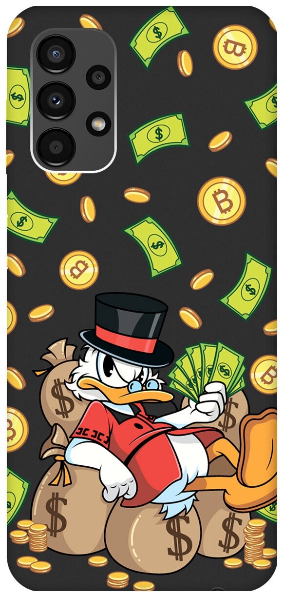 Матовый чехол Rich Scrooge для Samsung Galaxy A13 4G / Самсунг А13 4Г с 3D эффектом черный