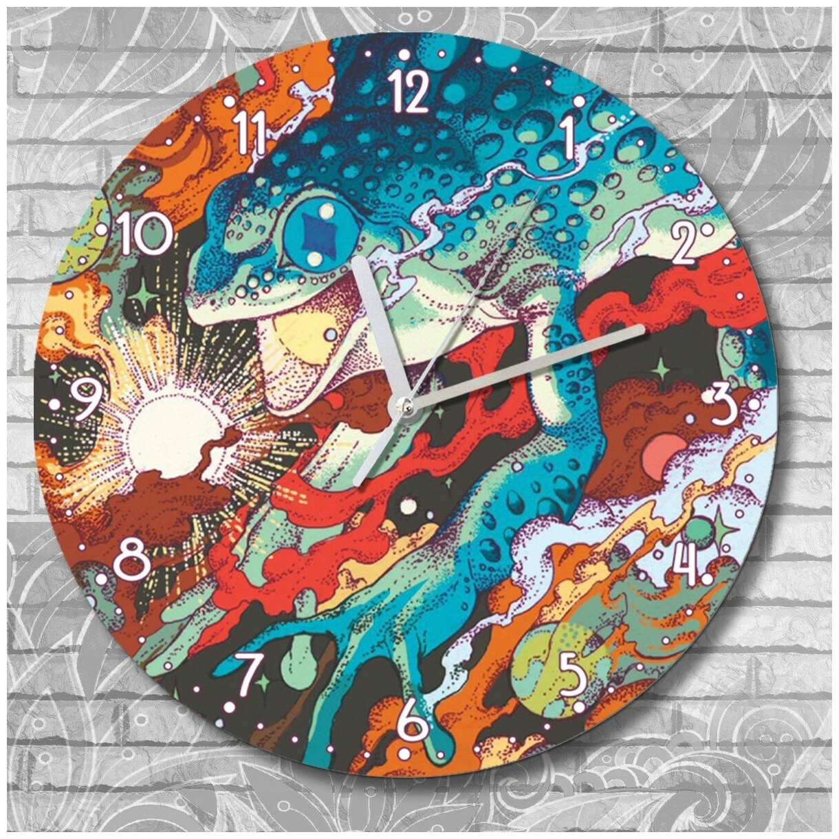 Настенные часы УФ фэнтези космос лягушка - 3135