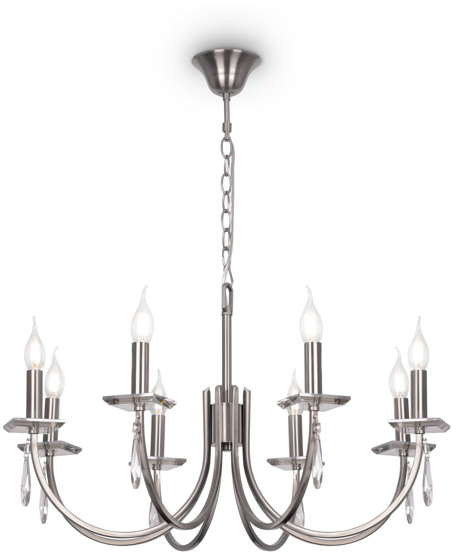 Люстра Freya Forte FR1006PL-08N, металл, хрусталь, E14, 40 Вт