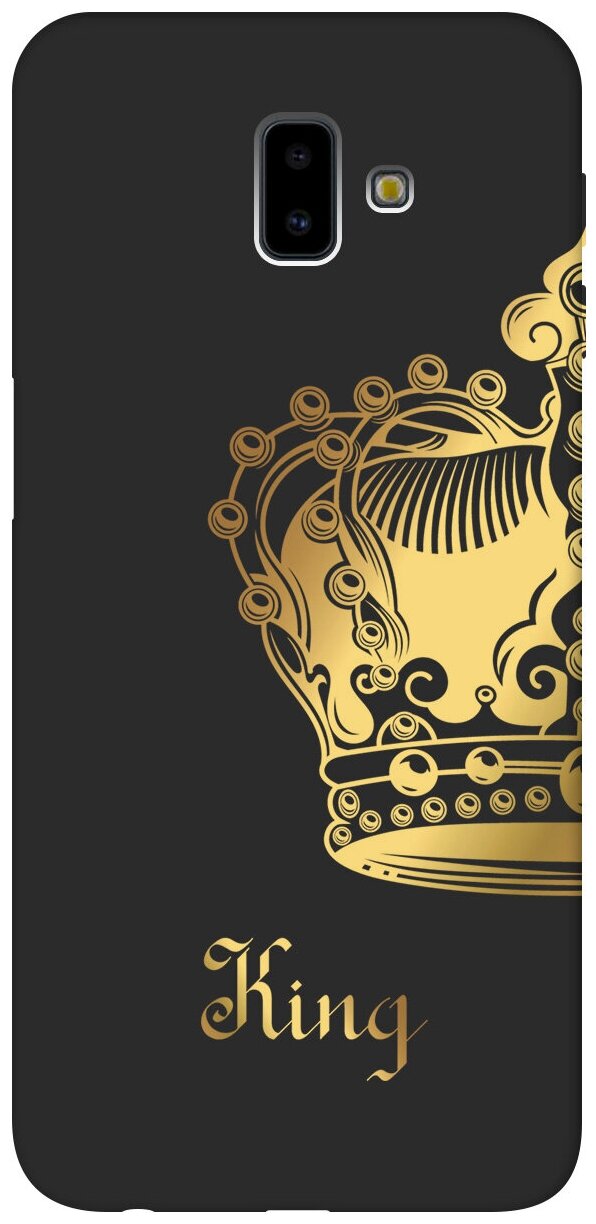 Матовый чехол True King для Samsung Galaxy J6+ (2018) / Самсунг Джей 6 плюс с 3D эффектом черный