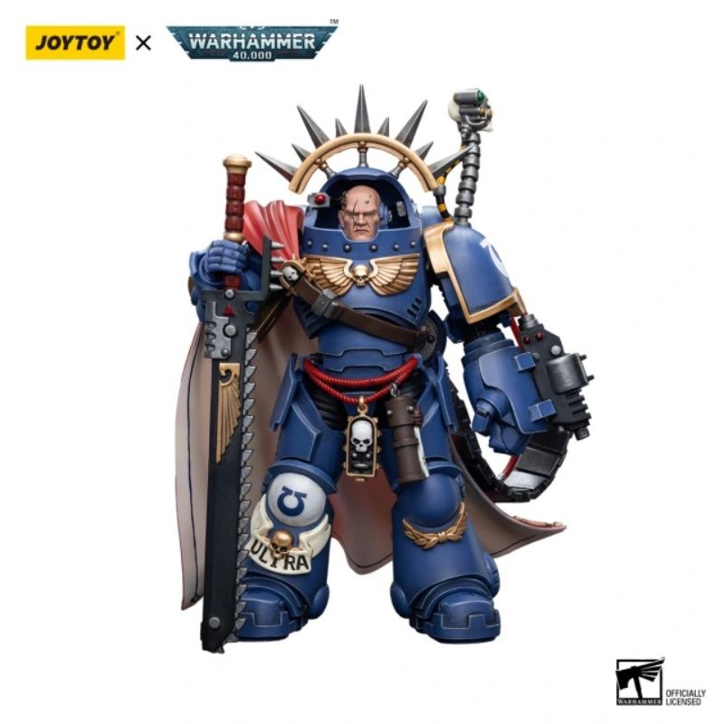 JOYTOY JT02809 Подвижная коллекционная фигурка Torvald фракции Ultramarines вселенной Warhammer 40000 масштаб 1:18 с силовым мечом, штормовым щитом и болтовым пистолетом