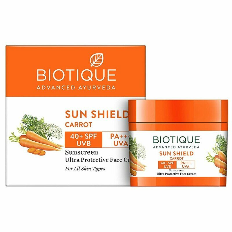 Крем солнцезащитный для лица Морковь SPF 40 Биотик (Bio Carrot Lotion Biotique), 50 грамм