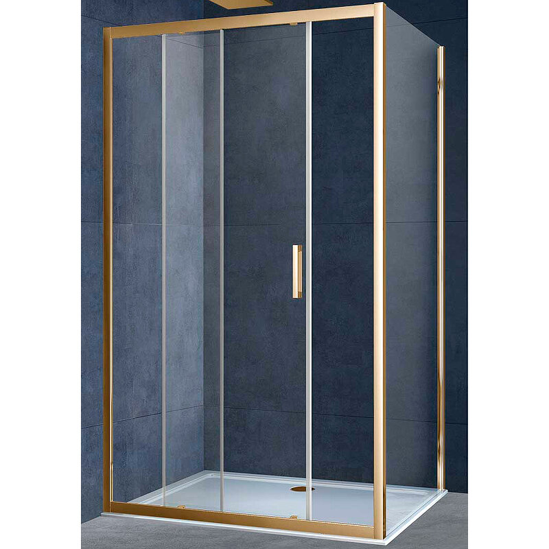 Душевой уголок Vincea Alpha 110x90 VSR-3AL9011CLG профиль брашированное золото, стекло прозрачное