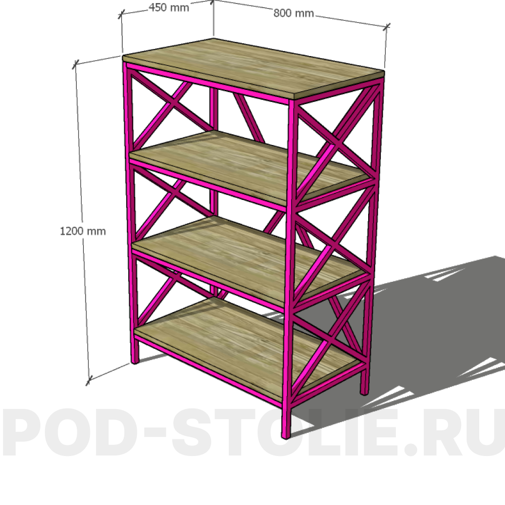 Столик лофт от "EasyLOFT" в стиле лофт, массив дуба, 40х40х75 см.