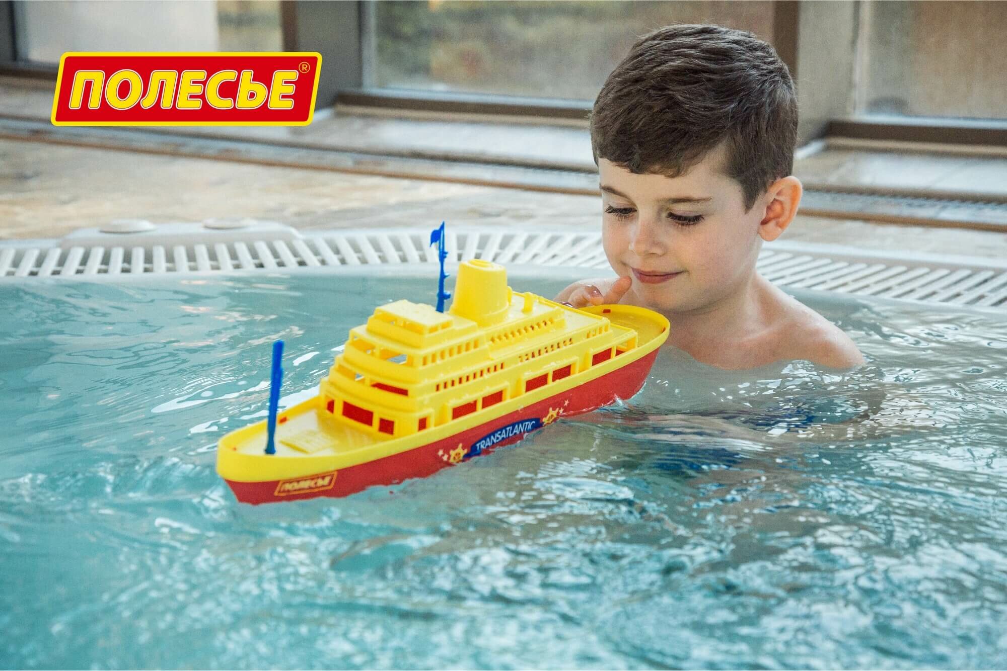 Корабль Полесье "Трансатлантик" пластик, красный/желтый, длина 46,3 см