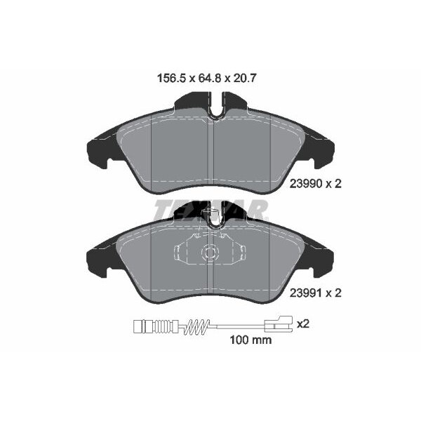 Колодки тормозные дисковые комплект Audi Seat Skoda Mercedes Benz, TEXTAR 2399002 (1 шт.)