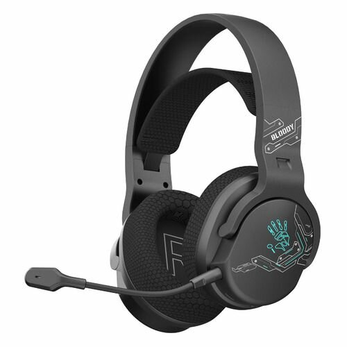 Гарнитура игровая A4TECH Bloody GR370, для компьютера/мобильных устройств, мониторные, Bluetooth/радио/3,5 мм, черный