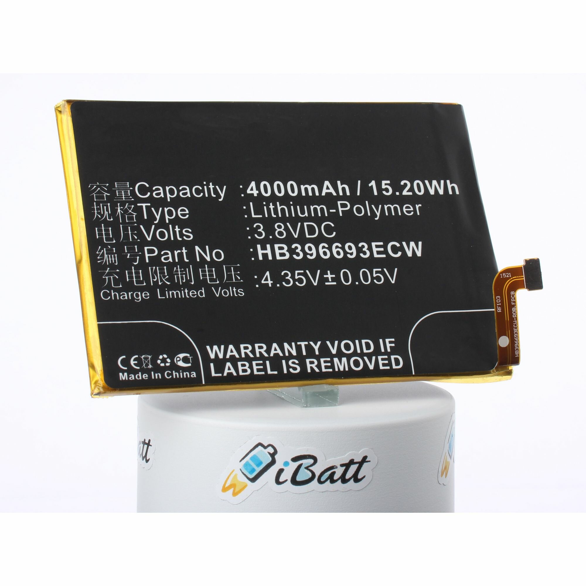 Аккумуляторная батарея iBatt 4000mAh для телефона Huawei Mate 8 (HB396693ECW)