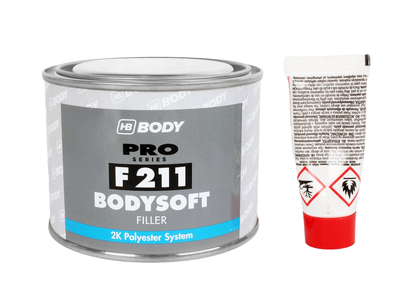 Шпатлевка HB BODY 211, полиэфирная, быстросохнущая, двухкомпонентная, 250 г