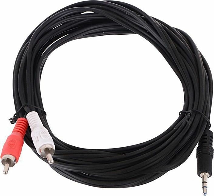 Jack 2 RCA TELECOM 5 метров 3.5 провод джек тюльпан шнур 5 м для телевизора (TAV7183-5M)
