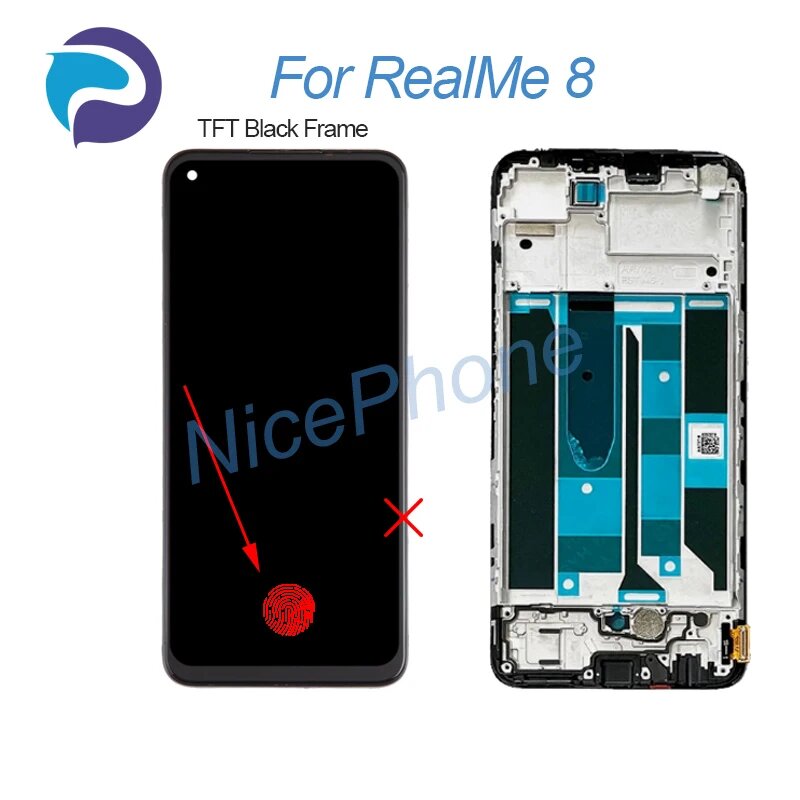 ЖК-экран для RealMe 8 + сенсорный дигитайзер дисплей 2400*1080 RMX3085 для RealMe 8 TFT Screen Frame