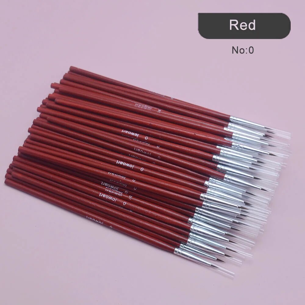 Кисти для рисования Jowoart, 100 шт, Бордовые, Red 0