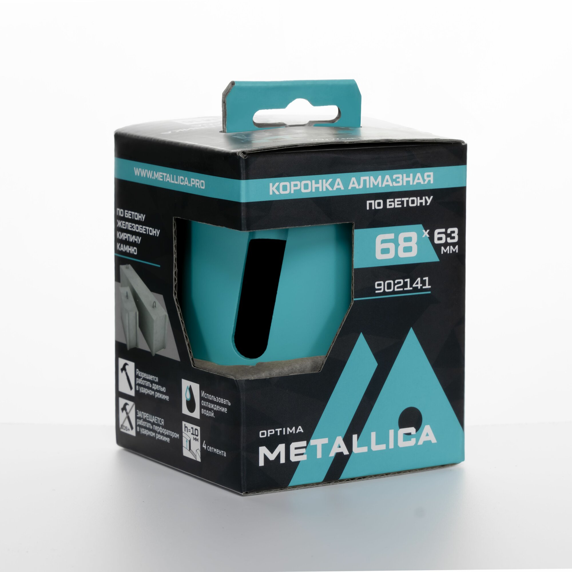 Коронка алмазная сегментная METALLICA Optima 68x63 мм, М16, без хвостовика, по бетону