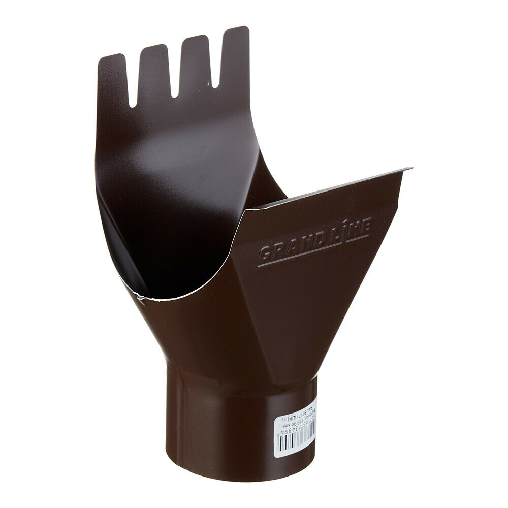 Воронка желоба Grand Line металлическая d125-90 мм коричневая RAL 8017 Grand Line 087984