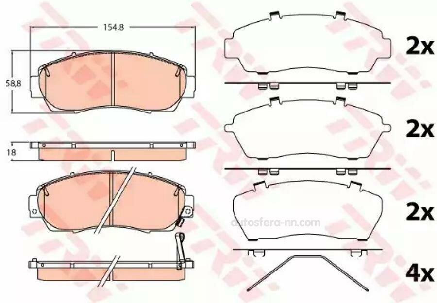 TRW GDB3581 Колодки тормозные дисковые HONDA: CIVIC VIII 05-