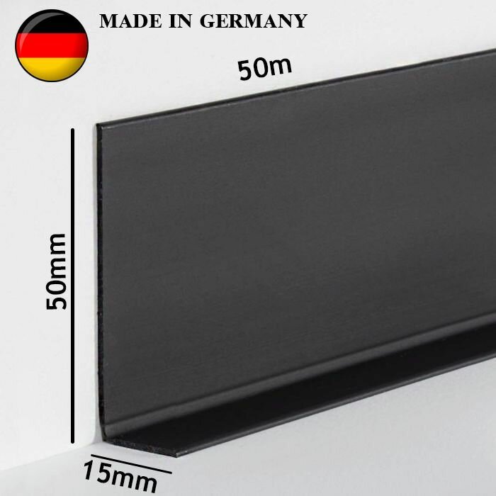 Плинтус гибкий Dollken WL50 110 Черный 50x15 мм, 50 м