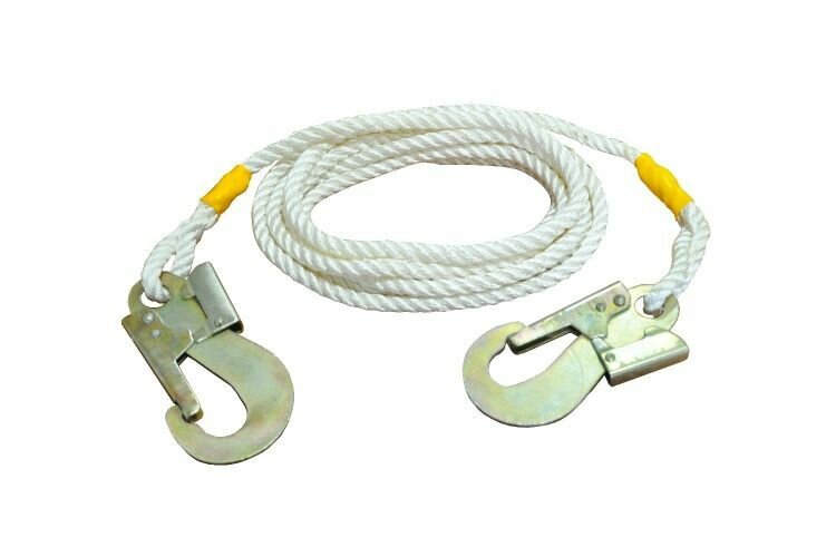 Строп страховочный (полиамид. канат) 5 м с двумя карабинами