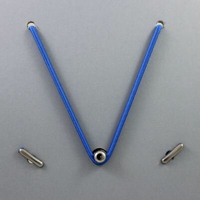 Резинка 2,5 мм с зажимом-наконечником василек 320 мм (100 шт)