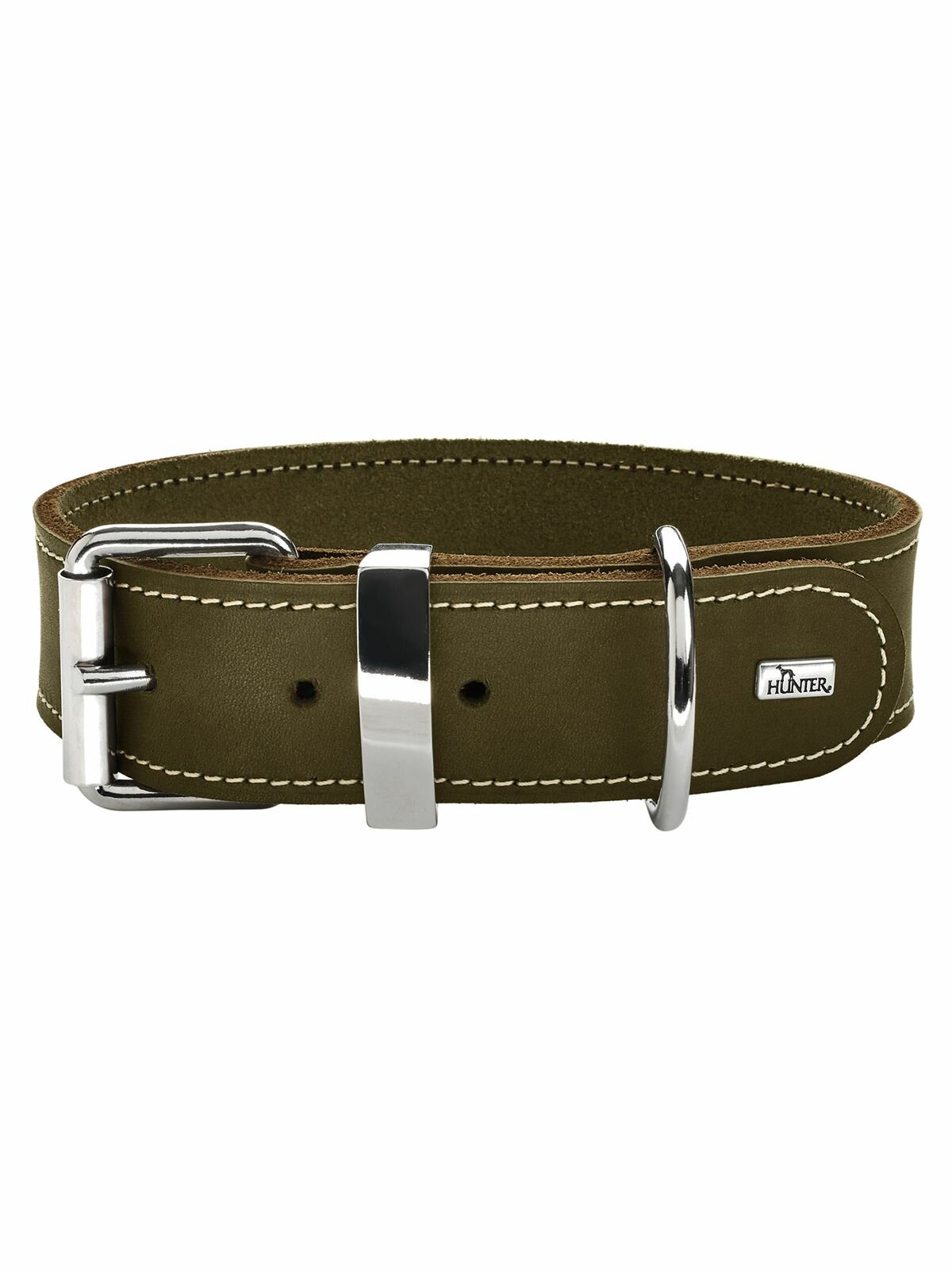 Ошейник для собак Aalborg Special 30 (20-24 см), кожа, оливковый Hunter VLT-67269