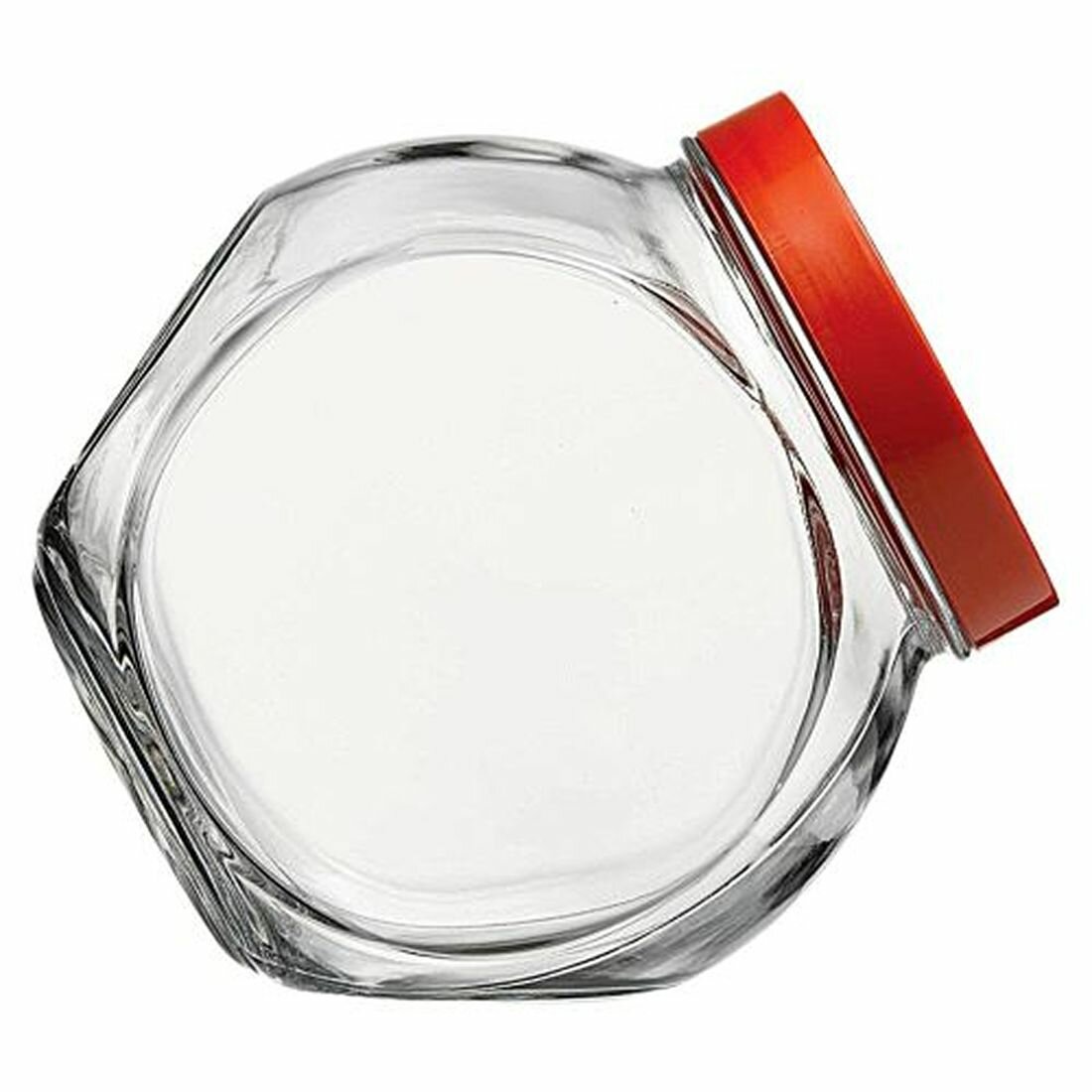 Банка Bella 2,0л (боковая) красная пластиковая крышка