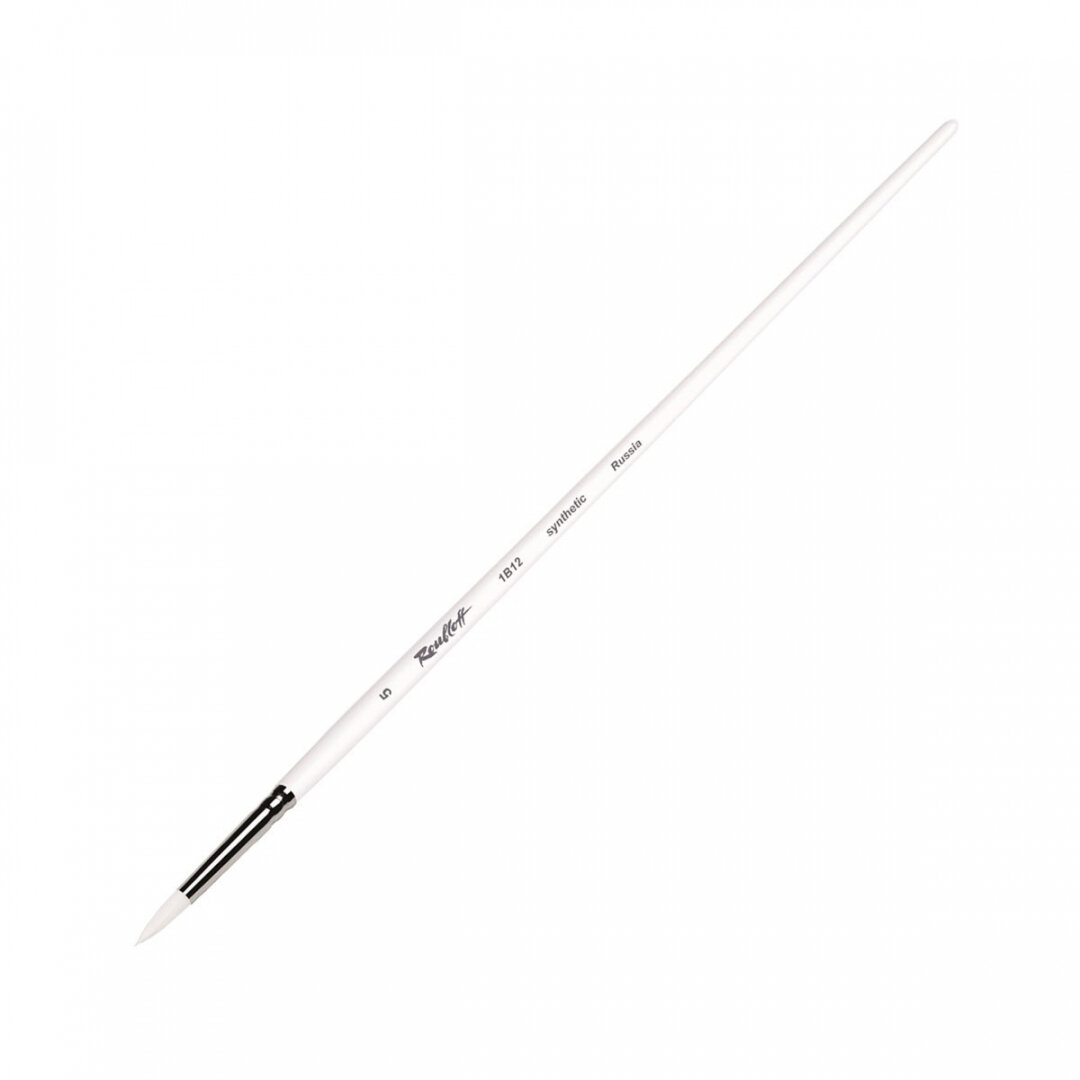 Roubloff Кисть имит. щетины круглая длинная ручка "1В12" №5 для масла, акрила, гуаши, темперы