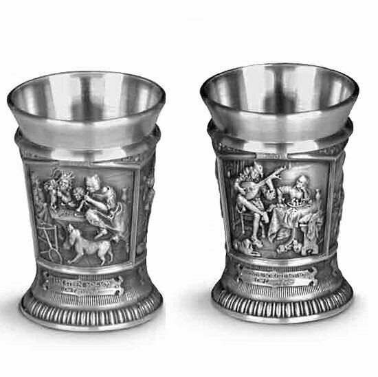 Подарочный набор рюмок для водки из олова "Meisterwerke" выс.6см