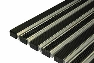 Решетка придверная "Сити" щетка+резина+скребок 150 х 100 см СитиТоп, алюминиевая, грязезащитная, коврик от грязи