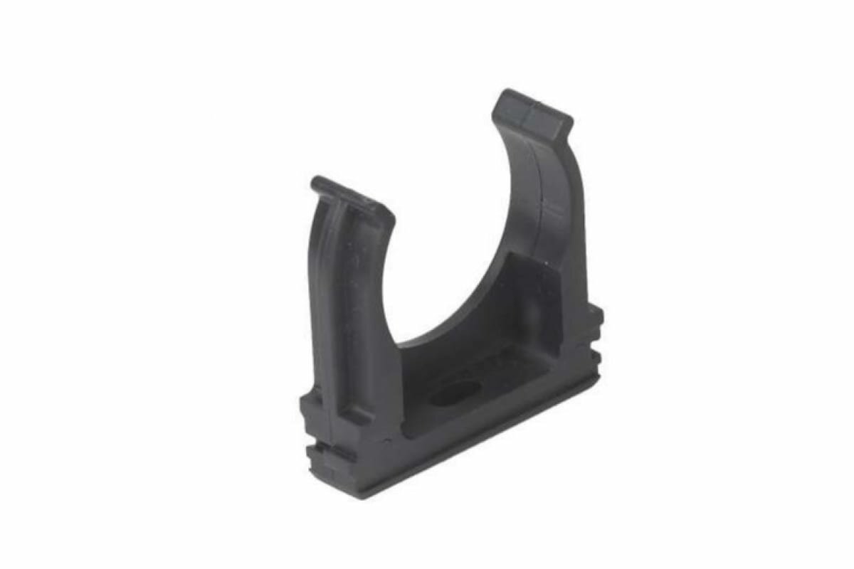 Рувинил клипса для трубы d 25 мм черная, 100 шт, стойкая к ультрафиолету и коррозии K01125Ч