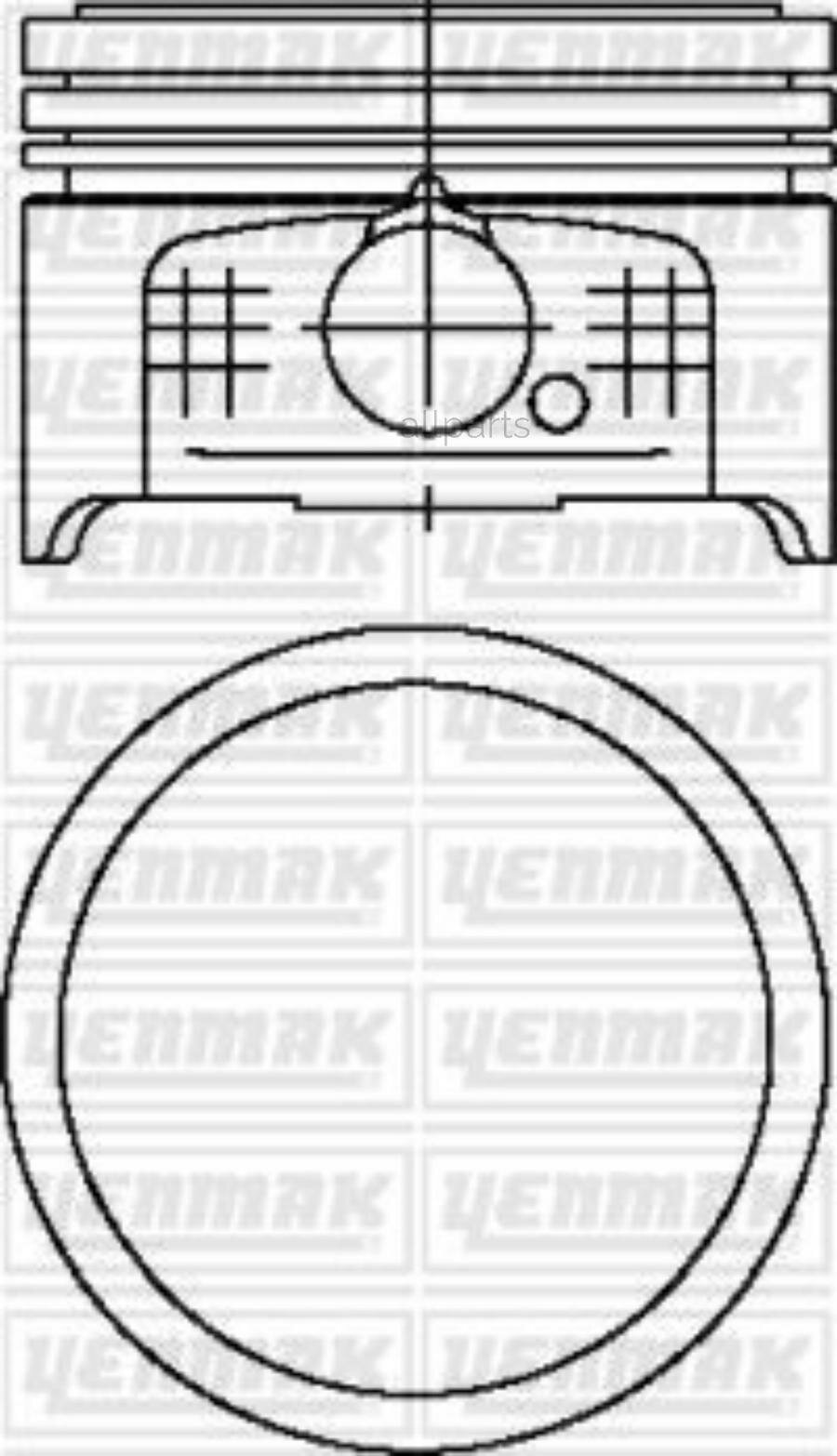 YENMAK 3104500000 поршень в сборе! порш.+кольца d75 STD\ Citroen Xsara, Peugeot 106/306/Partner 1.4i 04>