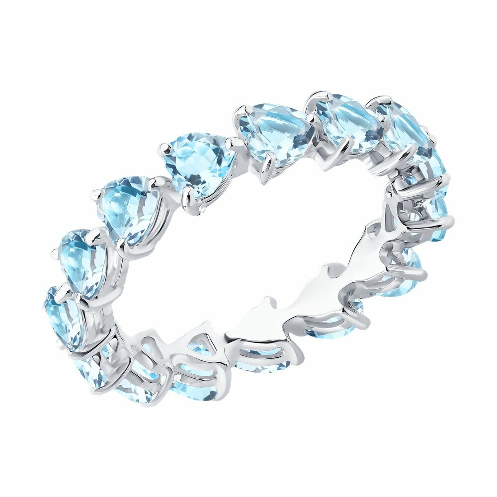 Кольцо, белое золото, 585 проба, аквамарин